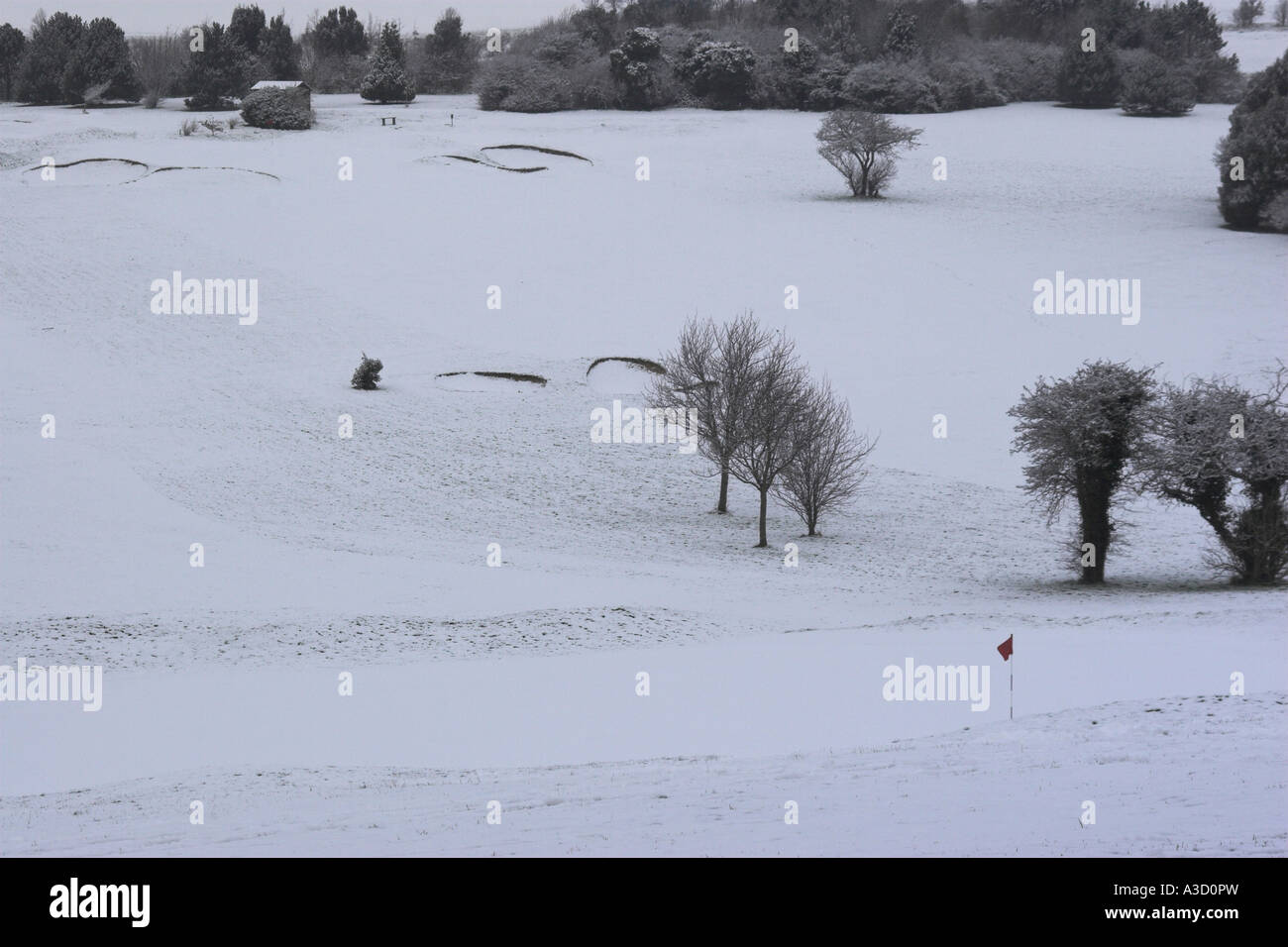 A snow covered fairway (golf course Stock Photo - Alamy