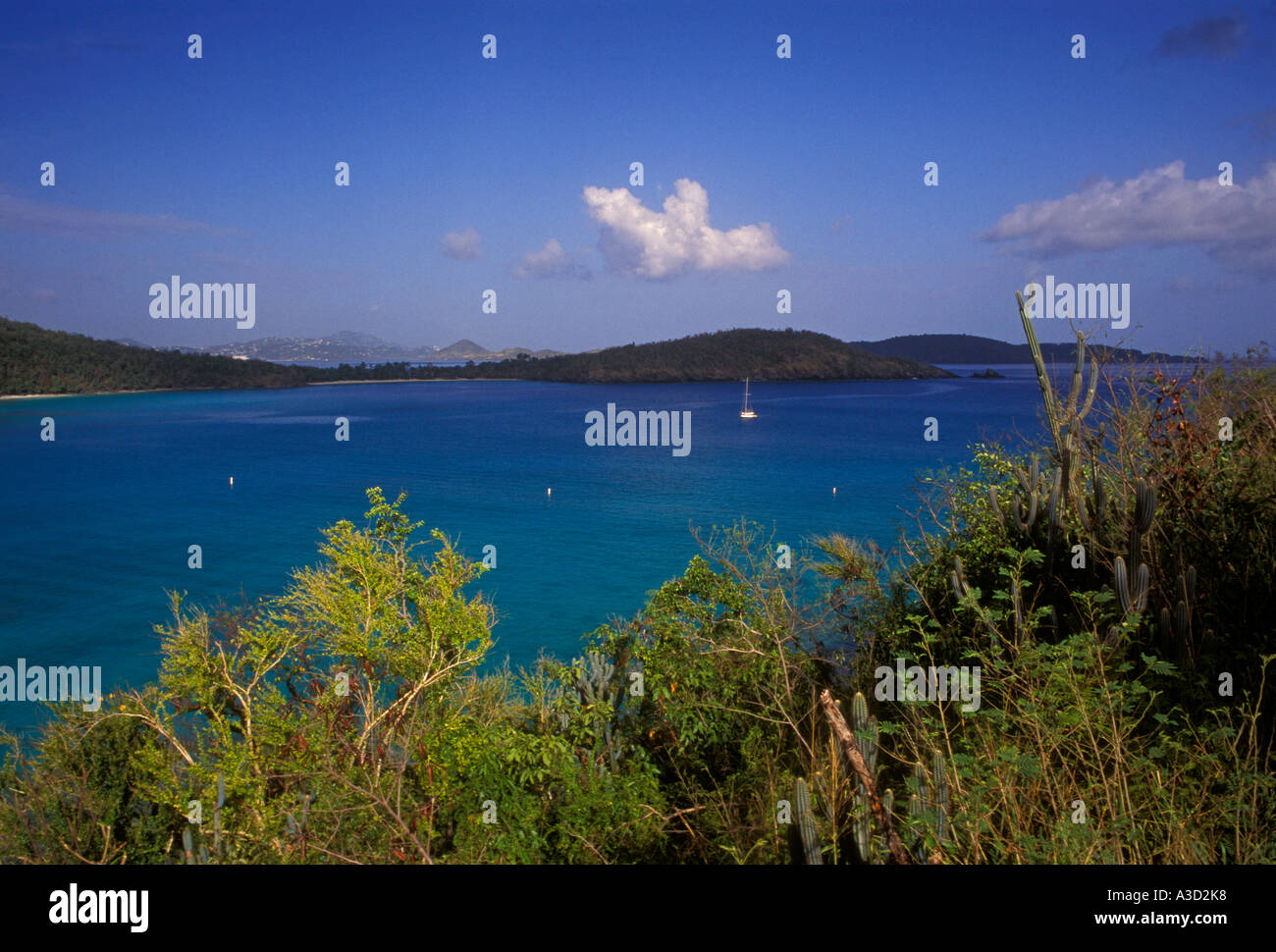 view from, Hawksnest Beach, Hawksnest Bay, Saint John, St John, United ...