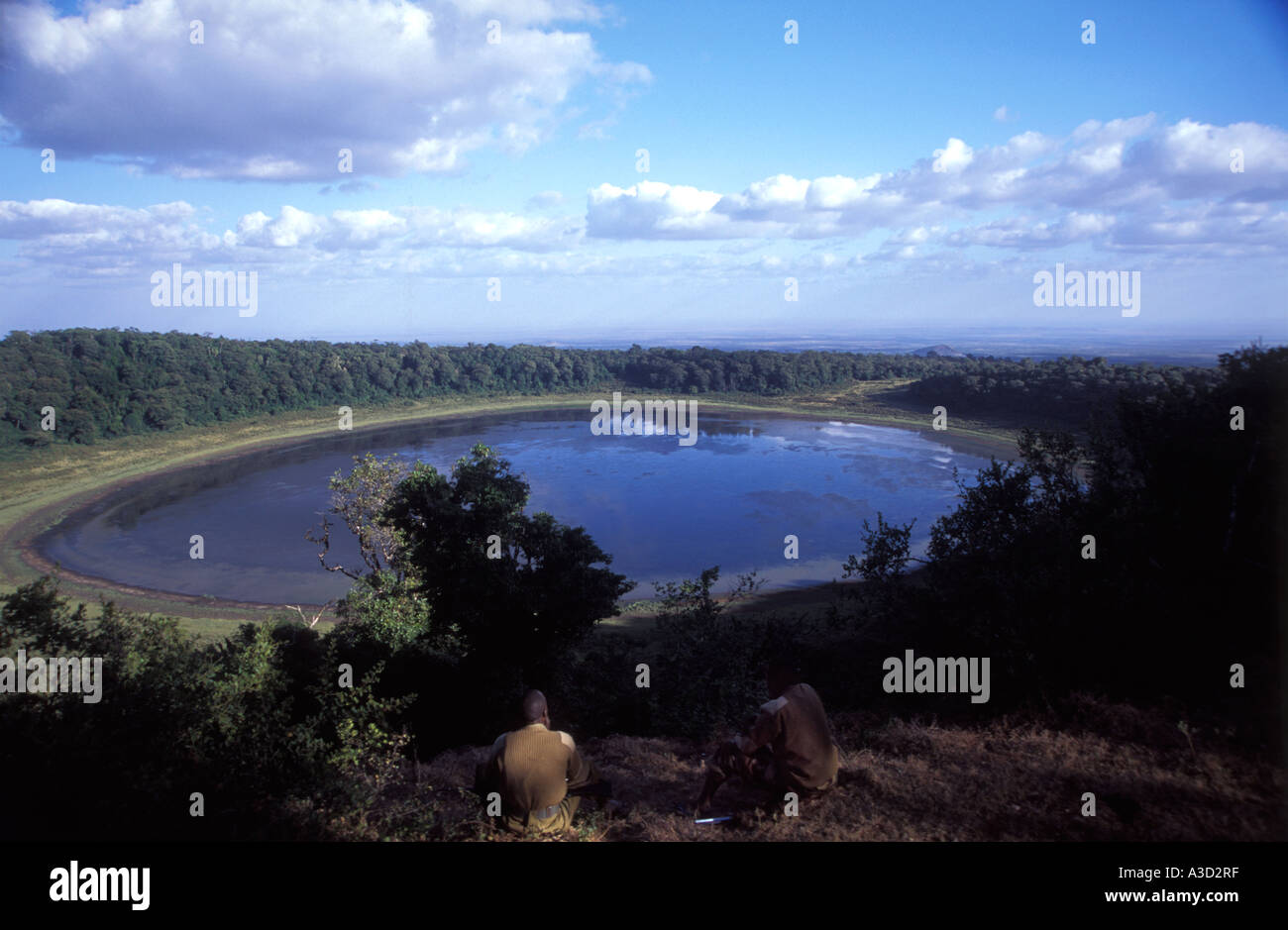 East Africa Northern Kenya Marsabit National Park Soda lake in the ...