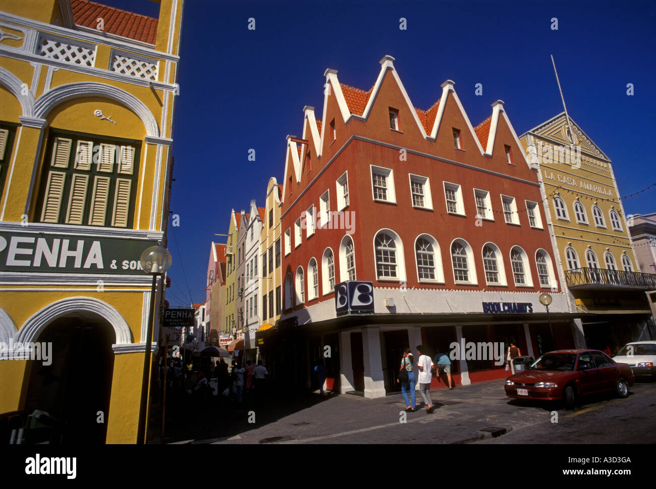 Colonial architecture Punda District city of Willemstad Curacao Stock ...