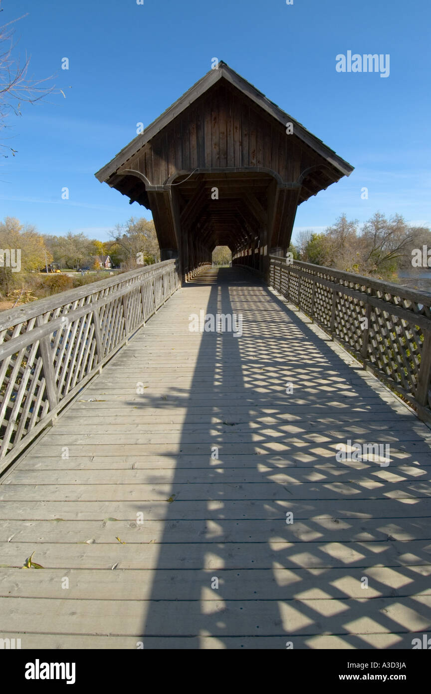 Wooden Covered Bridge Stock Photo - Alamy