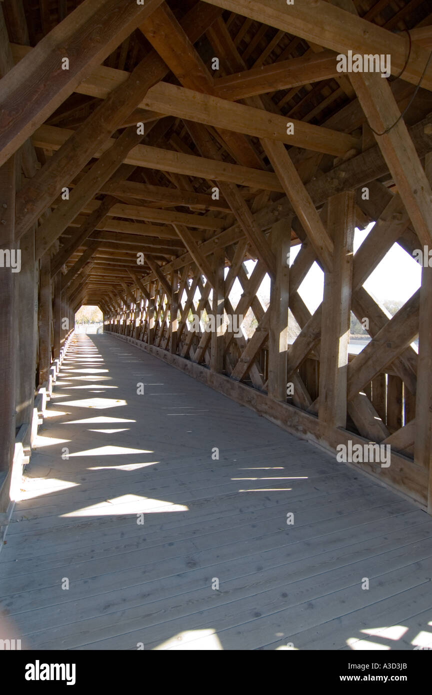 Inside a covered bridge Stock Photo - Alamy
