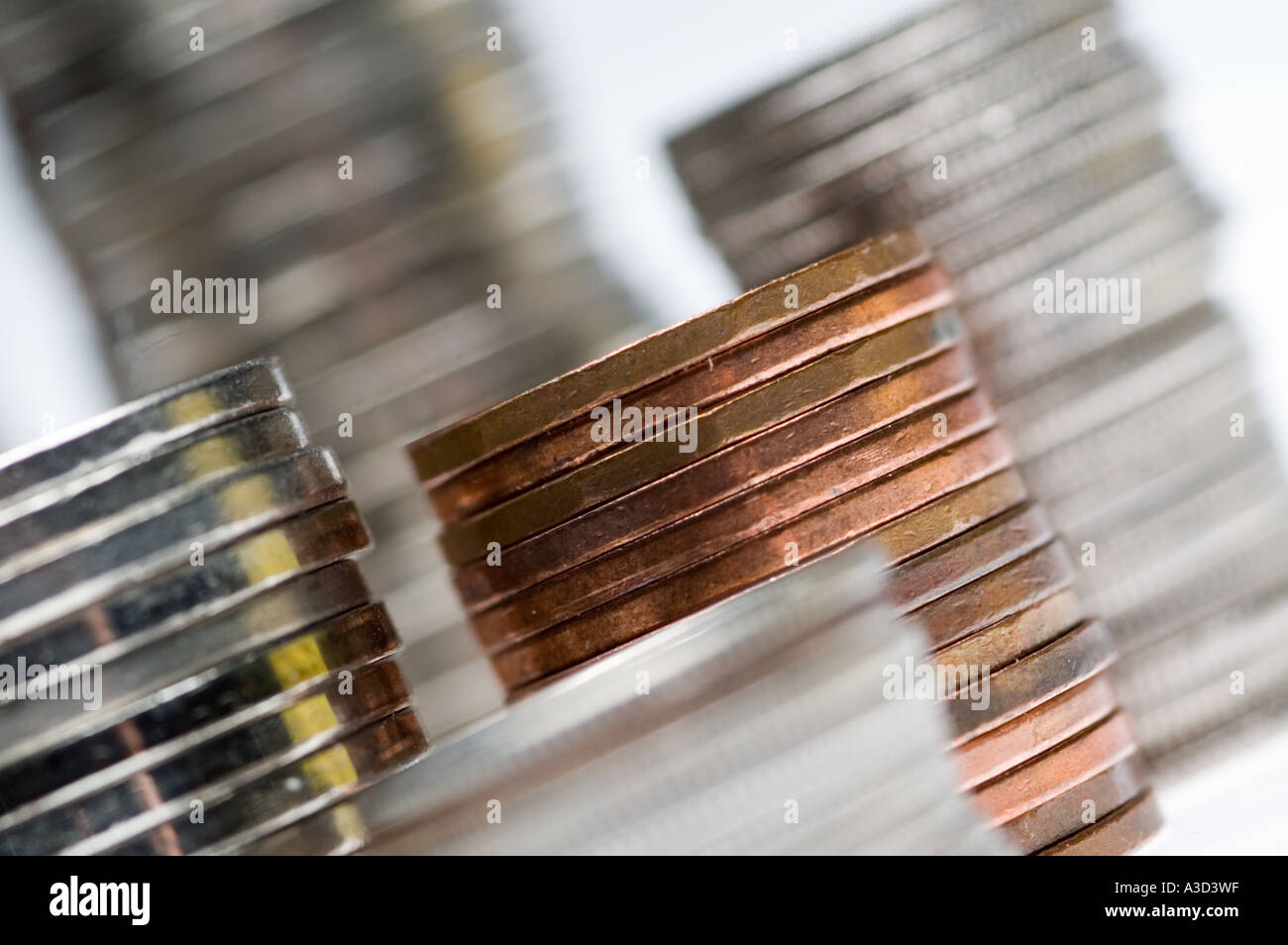 Stacks of silver and copper coins Stock Photo - Alamy