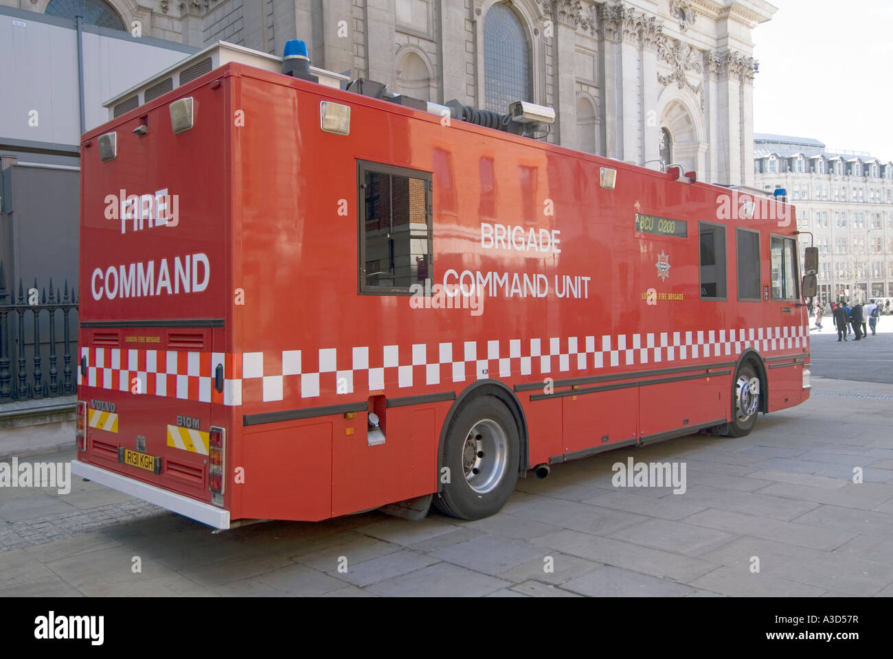 London Fire Brigade emergency service purpose built specialised red ...