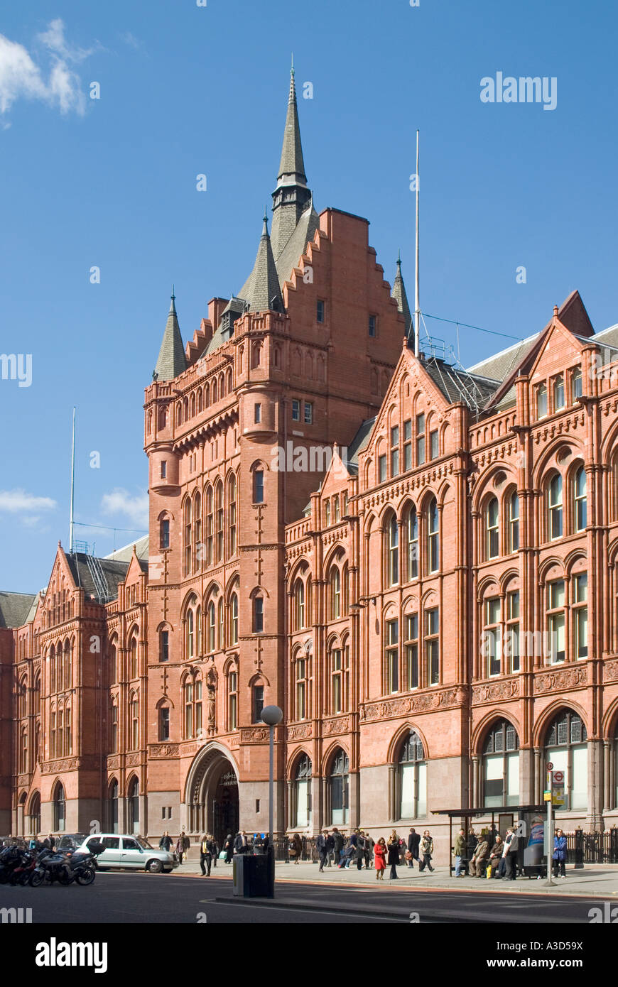 Facade of red terracotta Victorian listed building known as Holborn ...