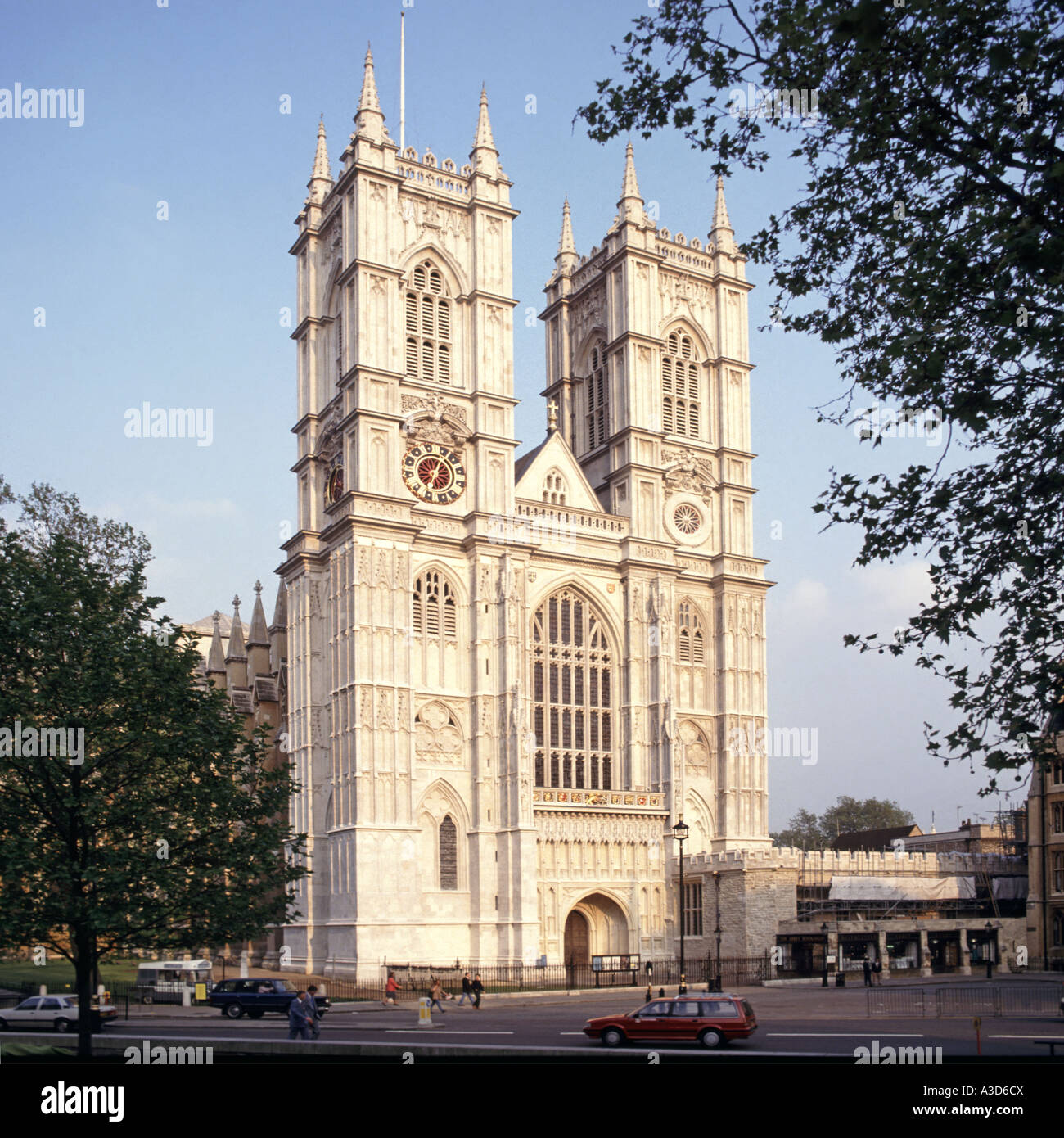 Historical Westminster Abbey iconic Portland stone west front facade ...