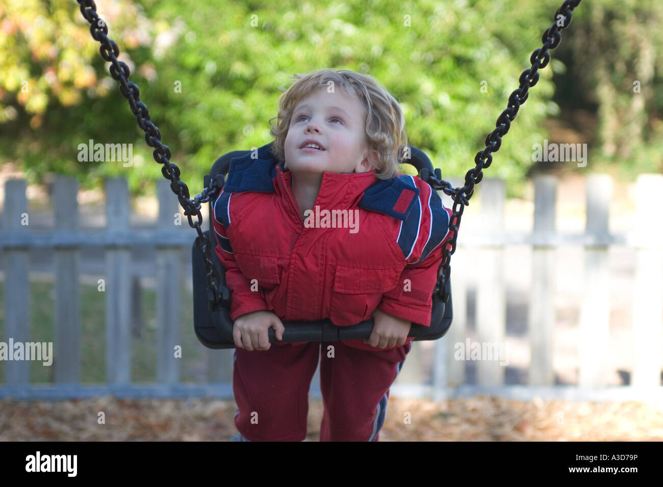 Child on swing Stock Photo - Alamy