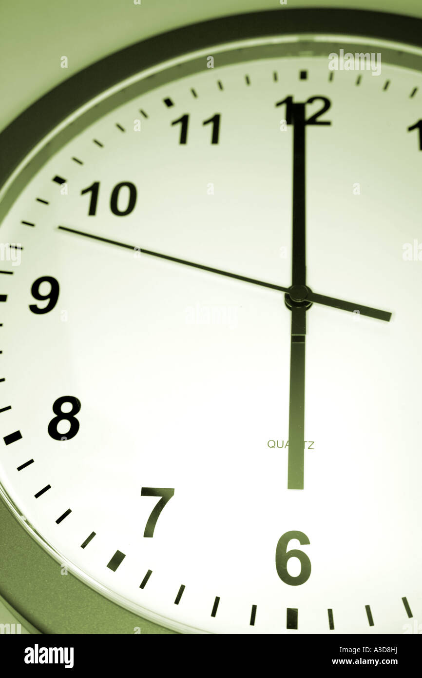 Wall clock 6 oclock hi-res stock photography and images - Alamy