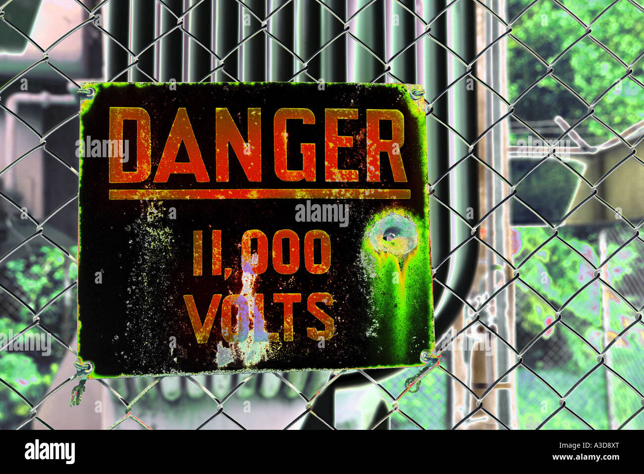 High voltage sign Stock Photo - Alamy