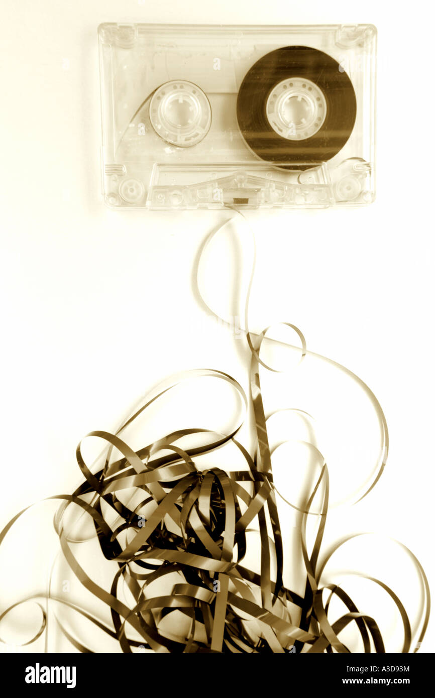 Unravelled cassette tape hi-res stock photography and images - Alamy