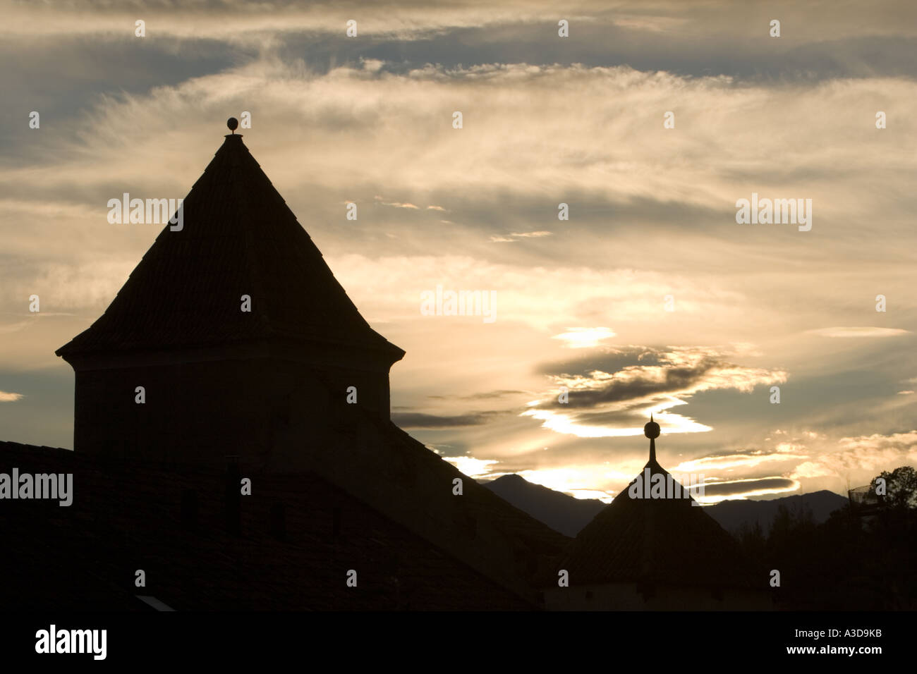 Round turrets of Schloss Goldrain also known as Castel Coldrano, South ...