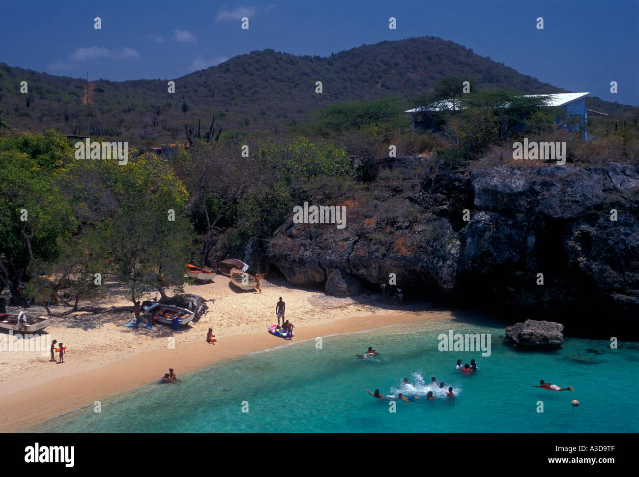 Curacaons, people, swimmers, swimming, sand beach, white sand beach ...