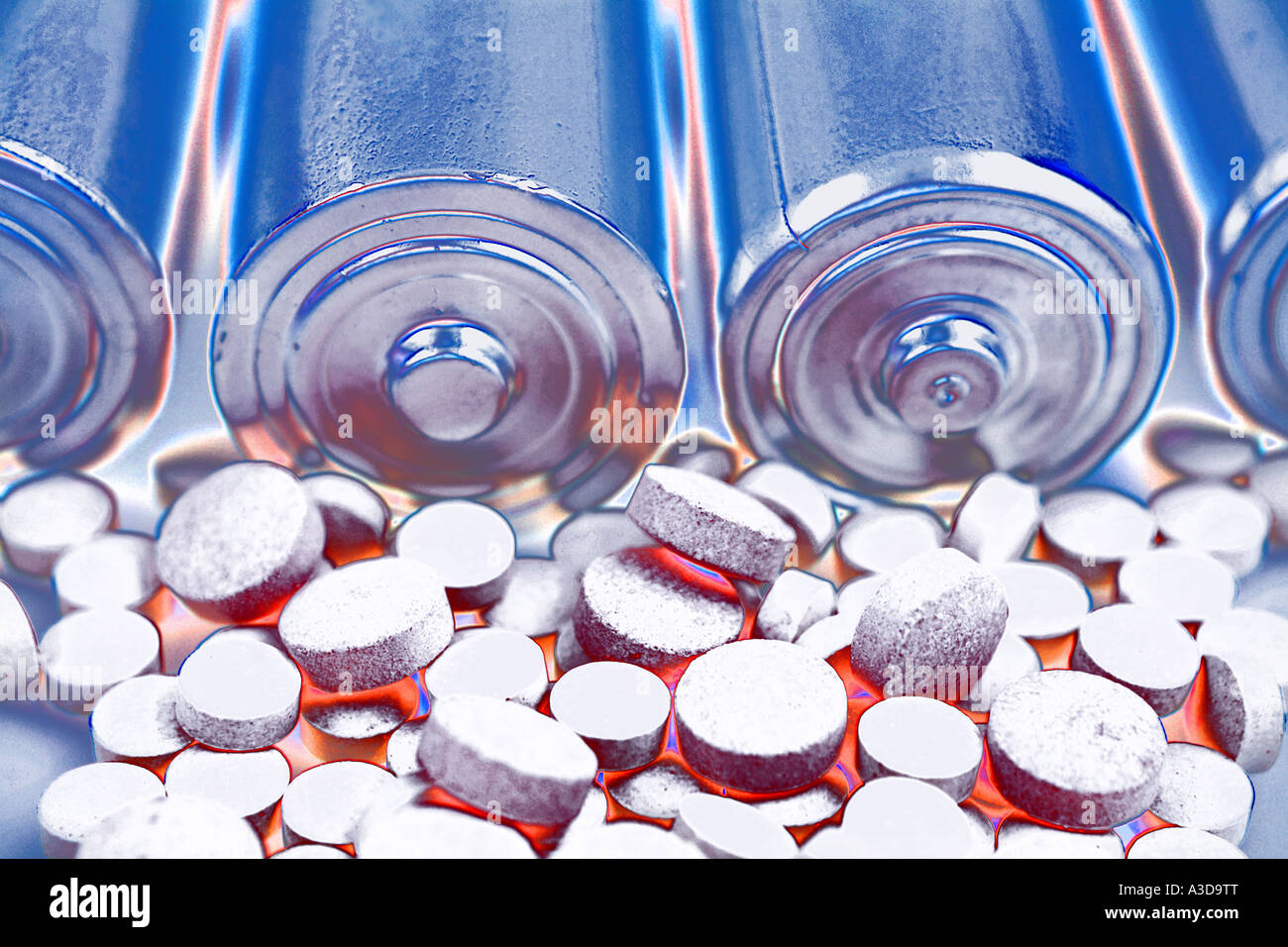 Pills and batteries Stock Photo - Alamy