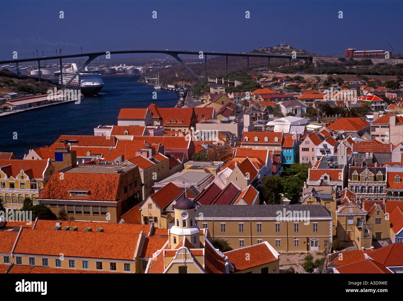 St Anna Bay, Queen Juliana Bridge, Punda District, Willemstad, Curacao ...