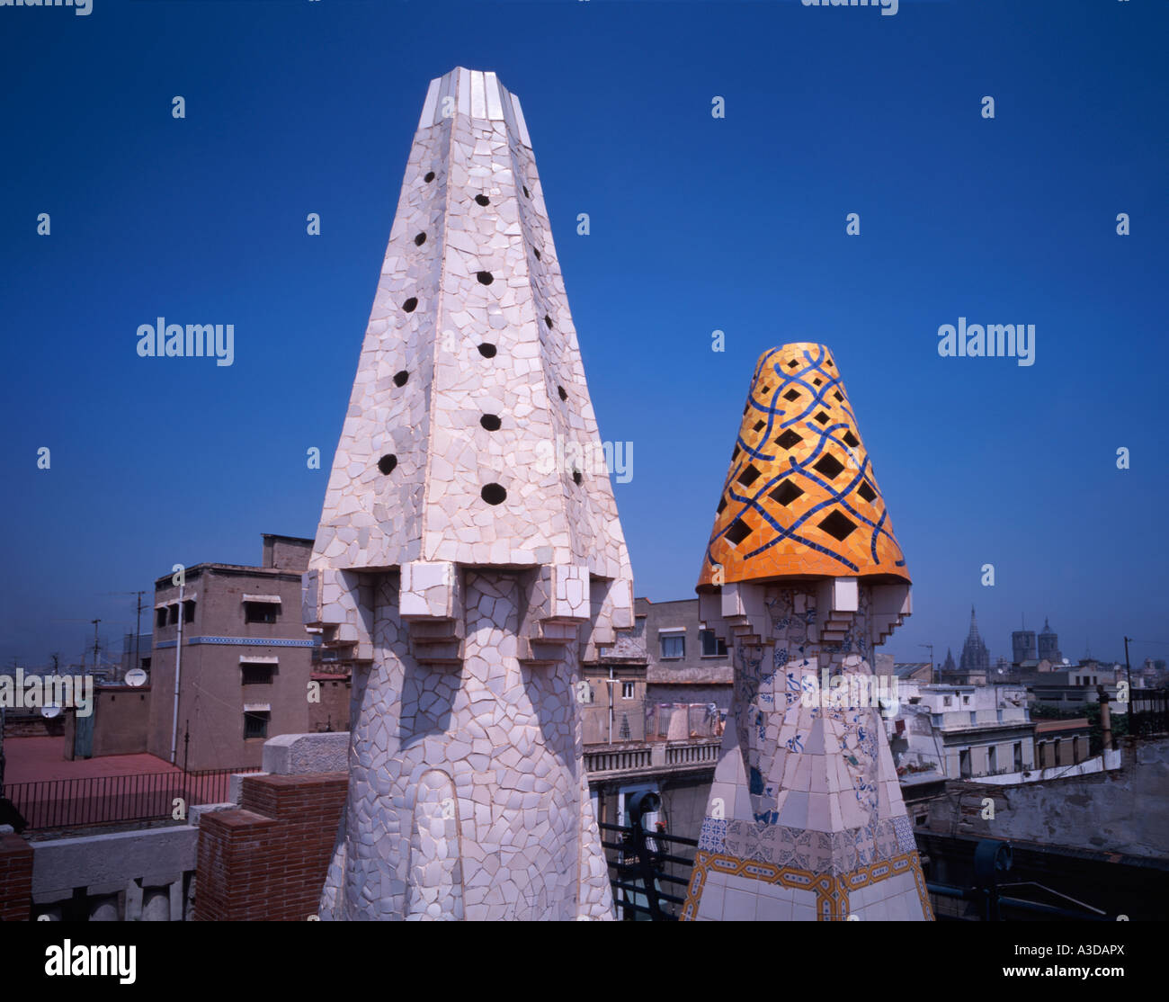 Palau guell roof terrace hi-res stock photography and images - Alamy