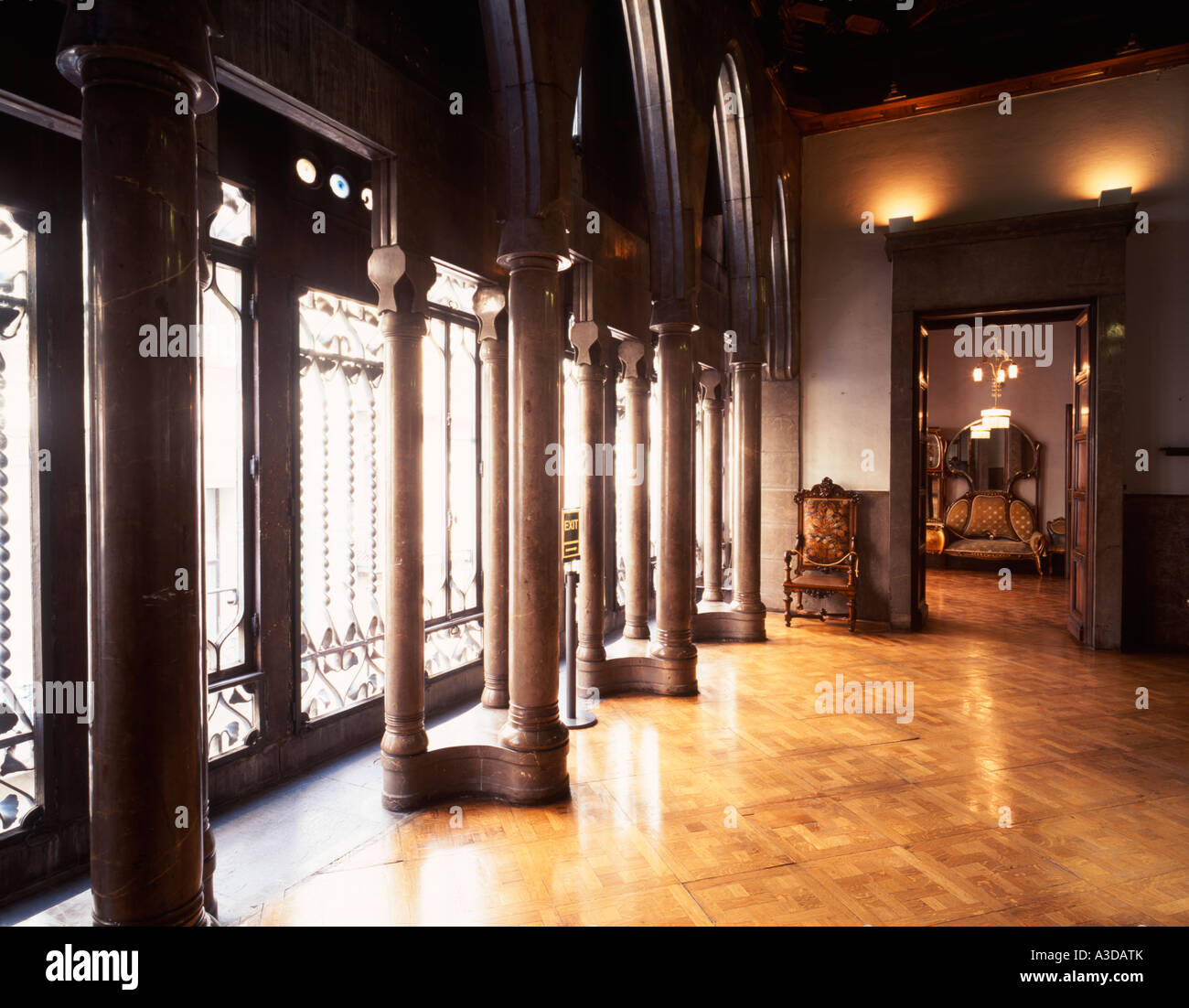 Interior of Palau Guell by Antoni Gaudi Barcelona Spain Stock Photo - Alamy