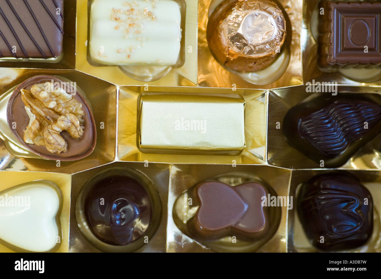 Box chocolate elevated view hi-res stock photography and images - Alamy
