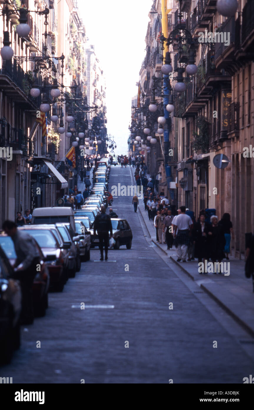 Street scene Barcelona Spain Stock Photo - Alamy