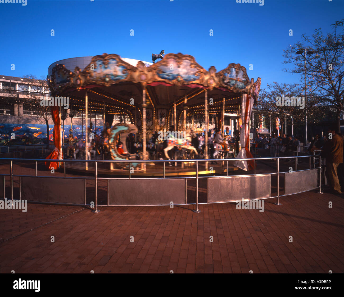 Merry-go-round Barcelona Spain Stock Photo - Alamy