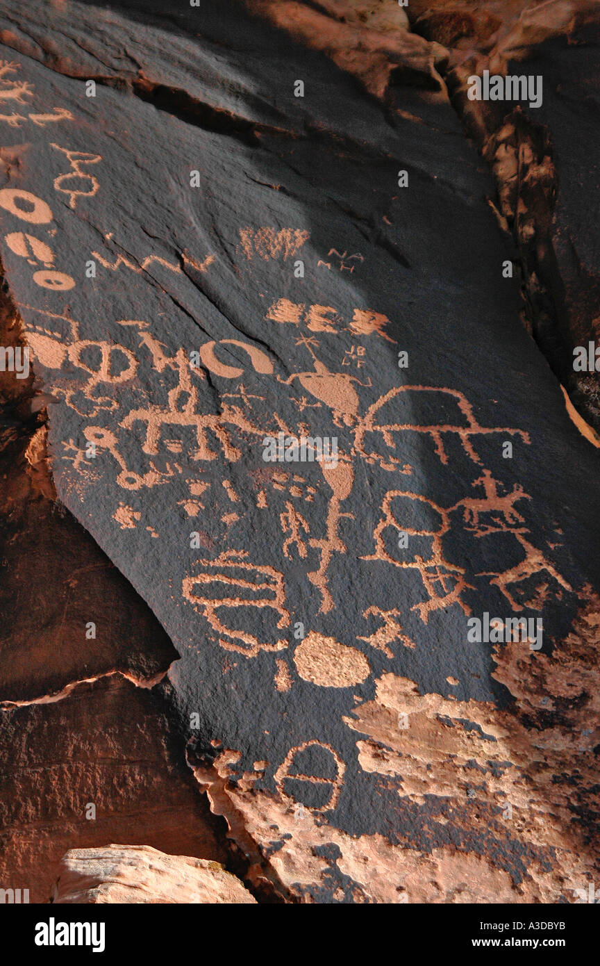 Newspaper Rock is a petroglyph panel etched in sandstone that records ...