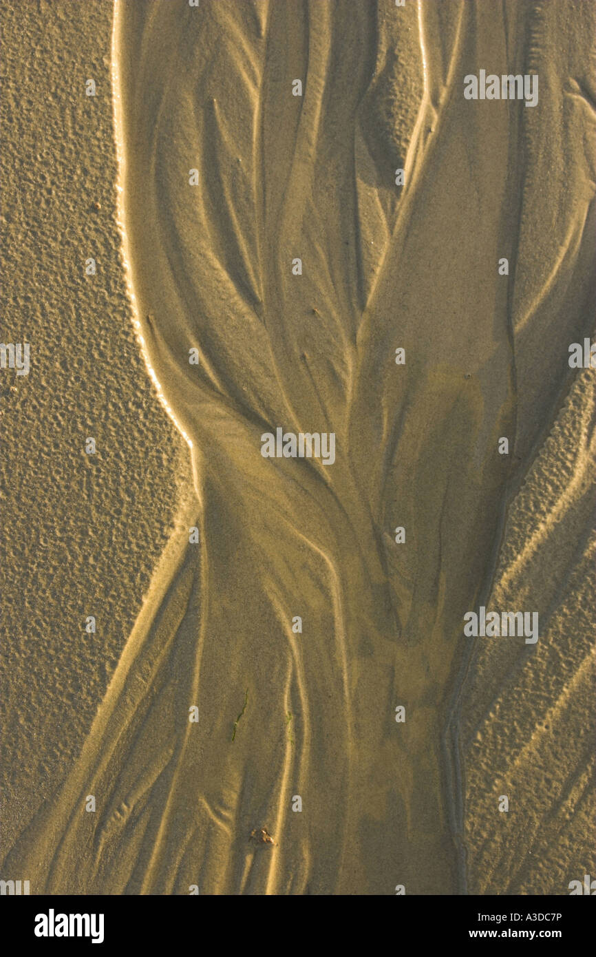 Concept / abstract - water patterns in sand Stock Photo - Alamy