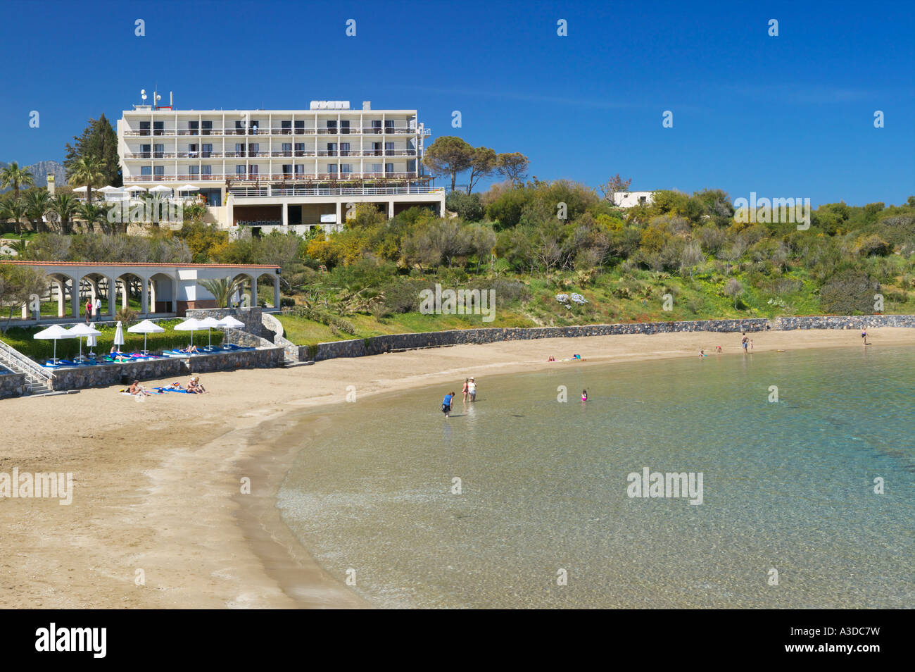 Northern Cyprus, Alsancak, Denizkizi Beach and Hotel Stock Photo - Alamy