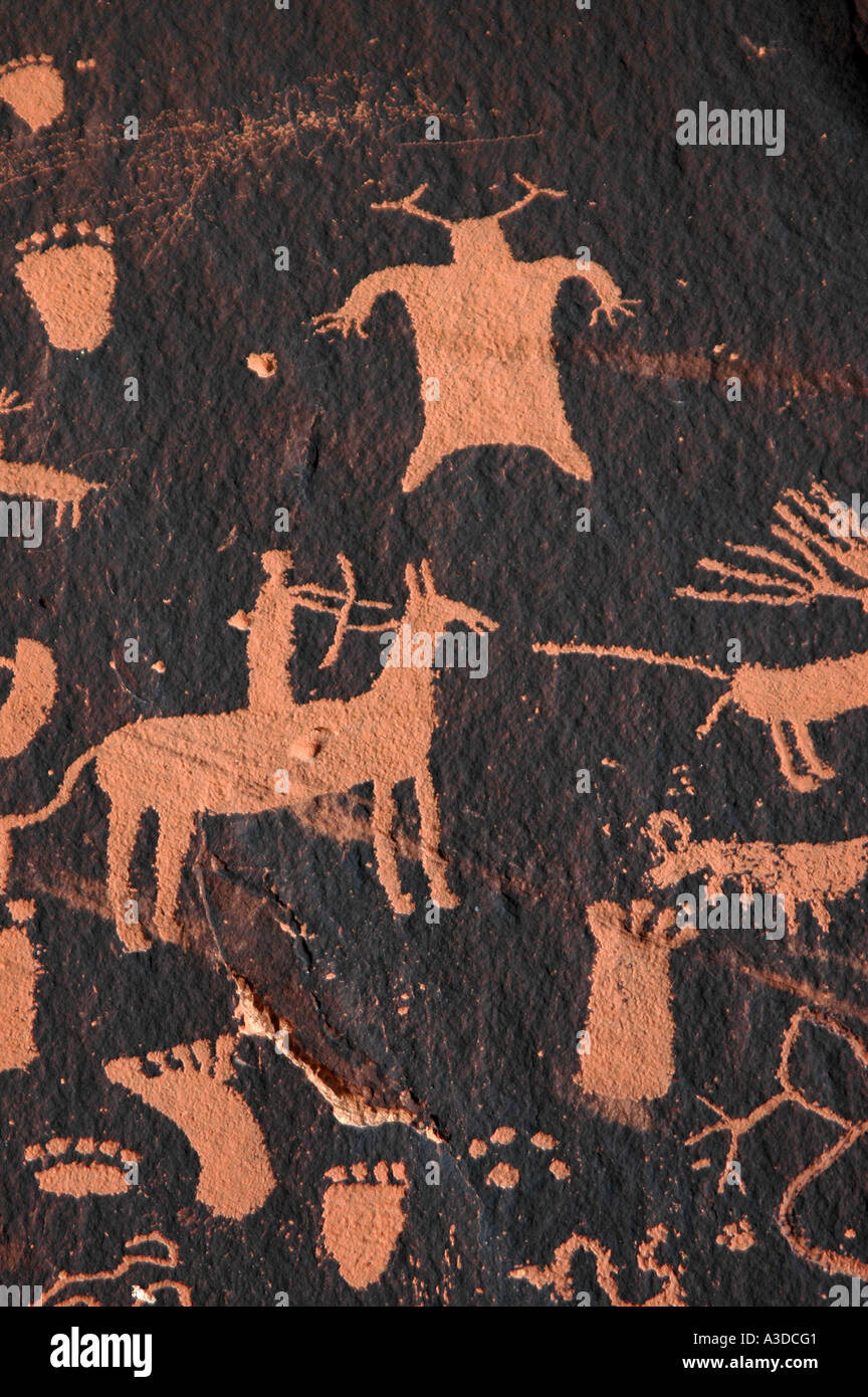 Newspaper Rock is a petroglyph panel etched in sandstone that records ...