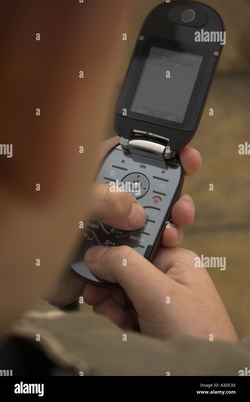 Texting on a Mobile Phone Stock Photo - Alamy