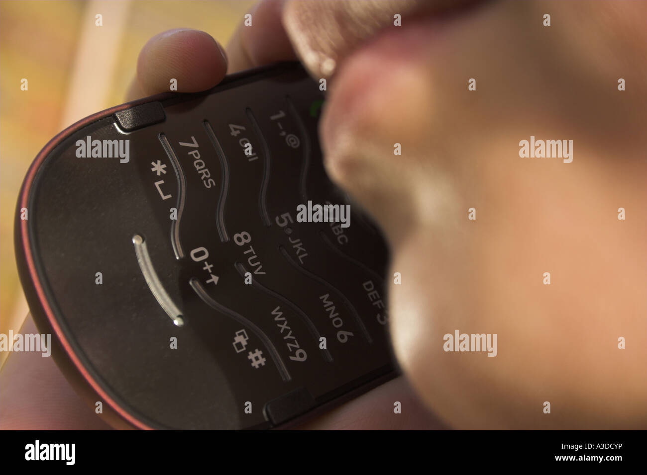 Talking / listening on a mobile phone Stock Photo - Alamy
