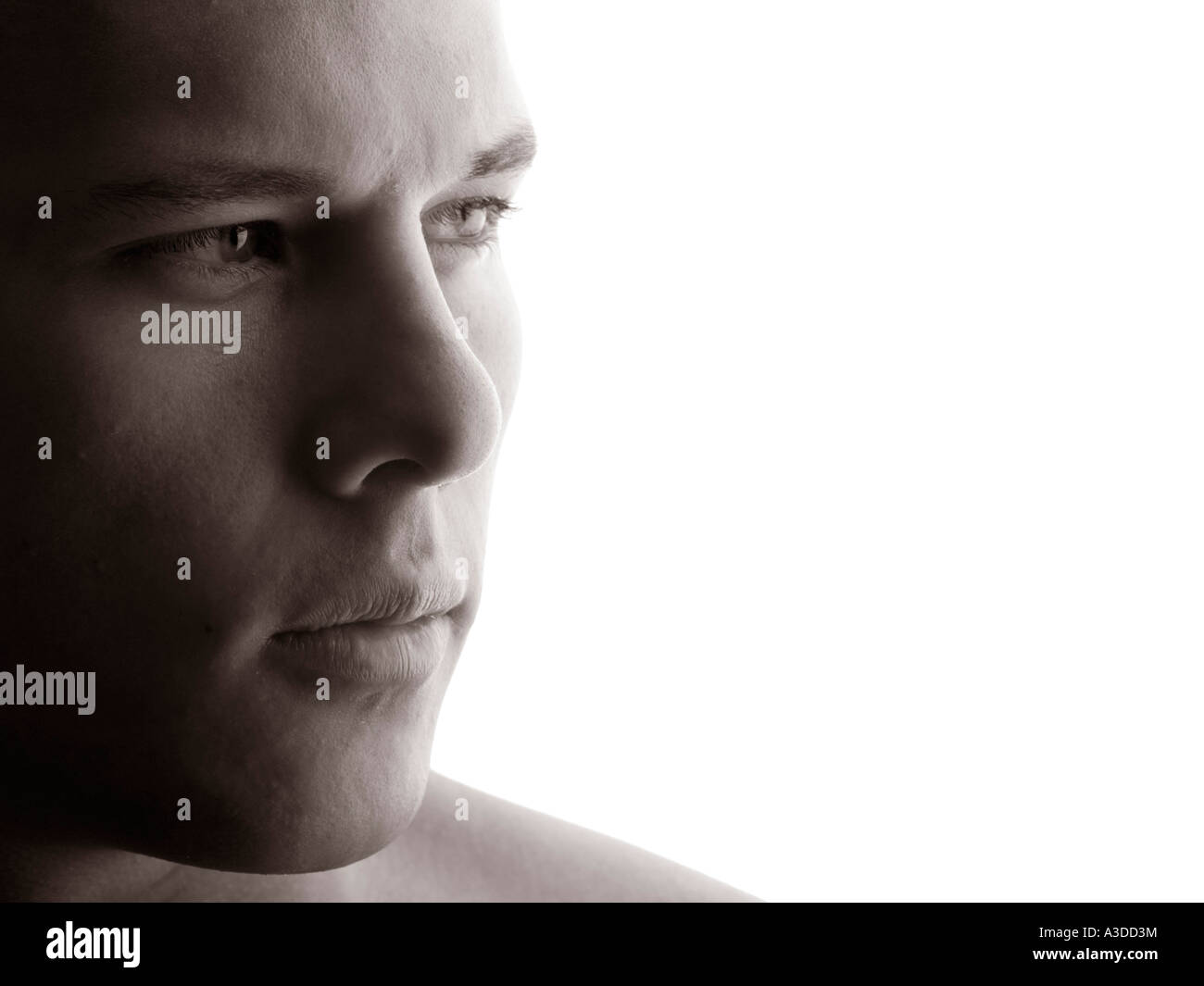 Portrait of a young man with backlight Stock Photo - Alamy