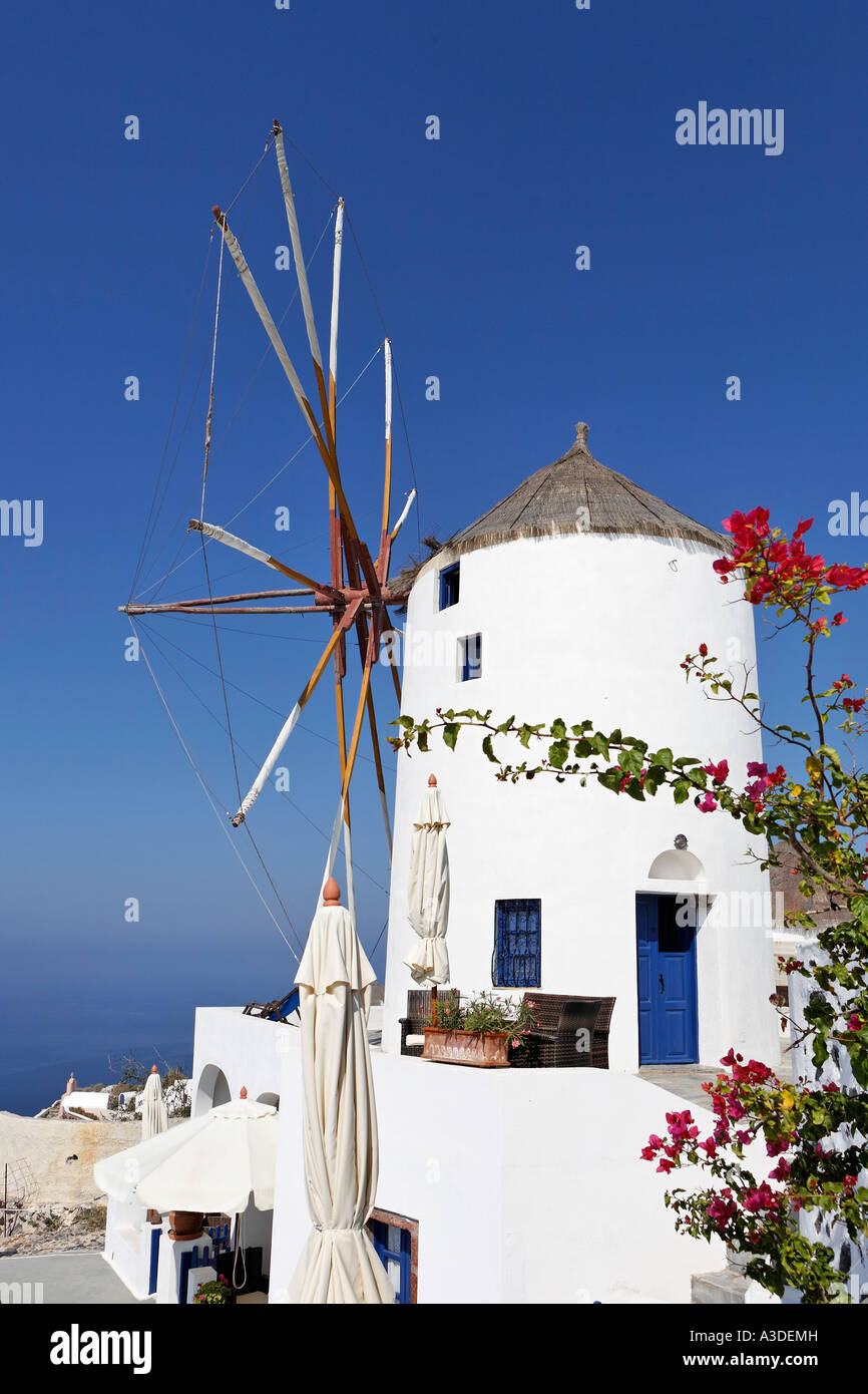 Windmill, Oia, Santorini, Greece Stock Photo - Alamy