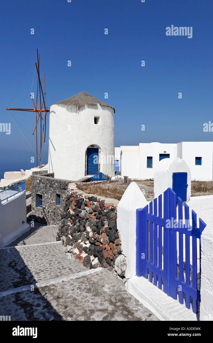 Windmill, Oia, Santorini, Greece Stock Photo - Alamy