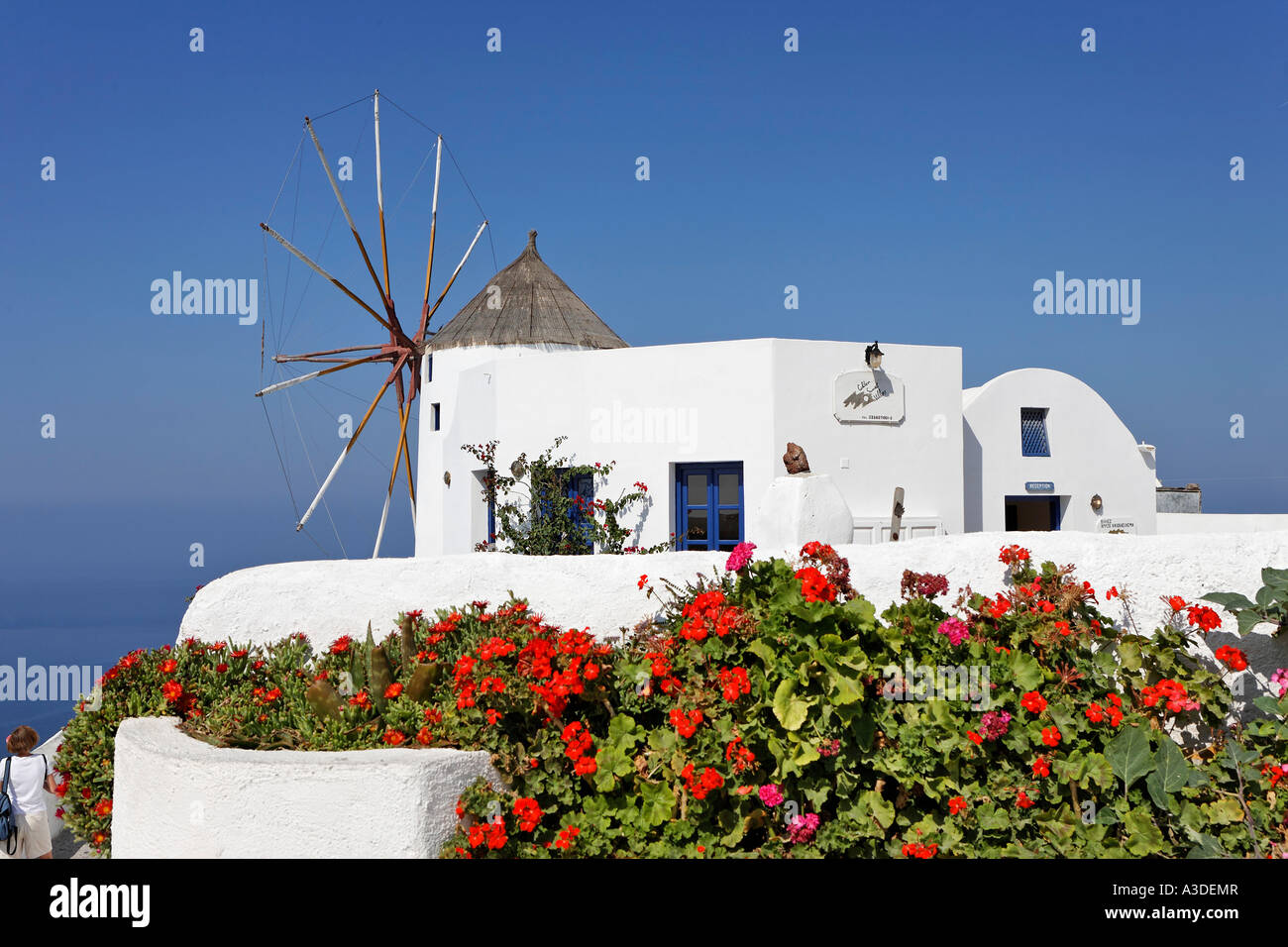 Windmill, Oia, Santorini, Greece Stock Photo - Alamy