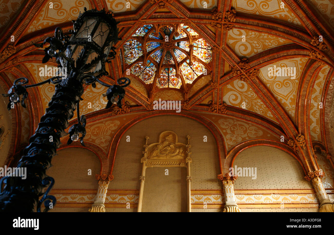 Highly decorated vaulted ceiling over staircase in administration block ...