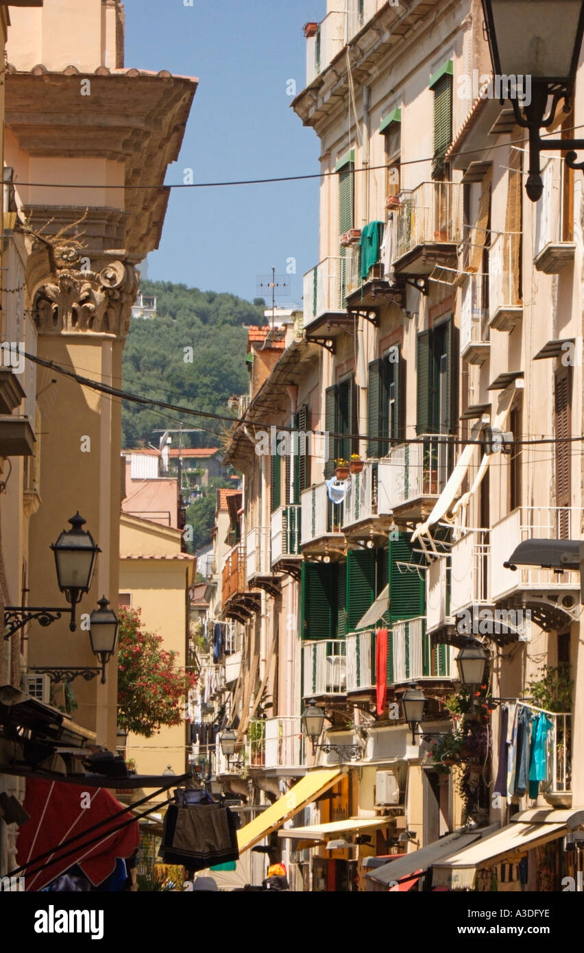 Via San Cesareo, narrow street scene leading off from Piazza Tasso, Via ...