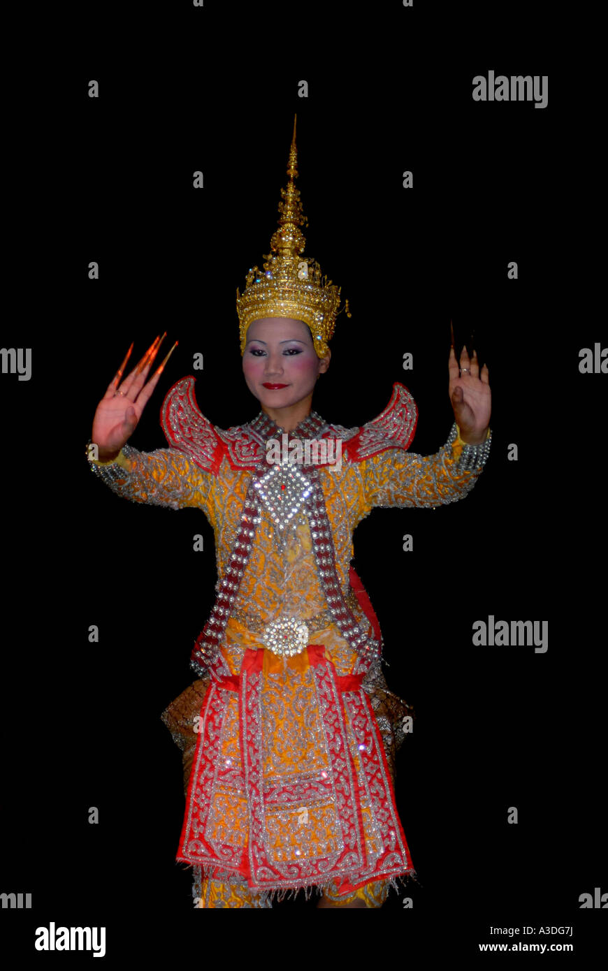 Thai dancer at night performance performing traditional dance Thailand ...