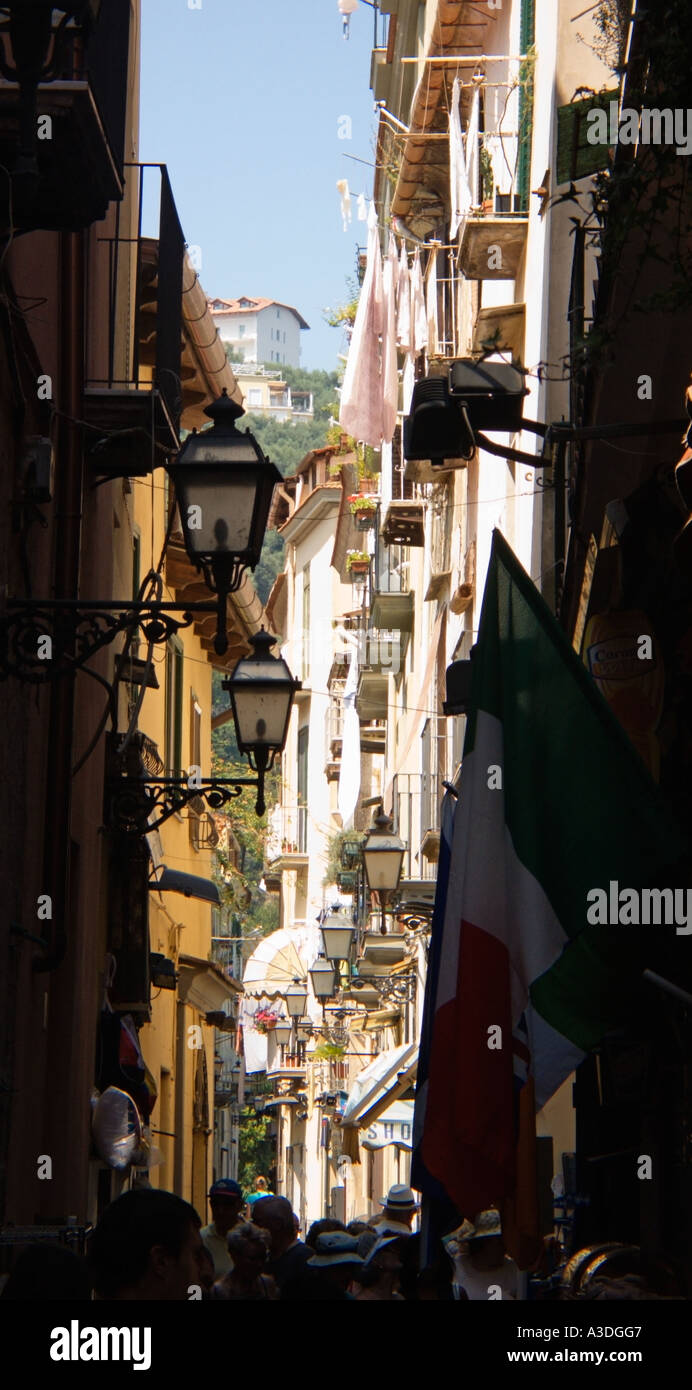 Via San Cesareo, narrow street scene leading off from Piazza Tasso, Via ...