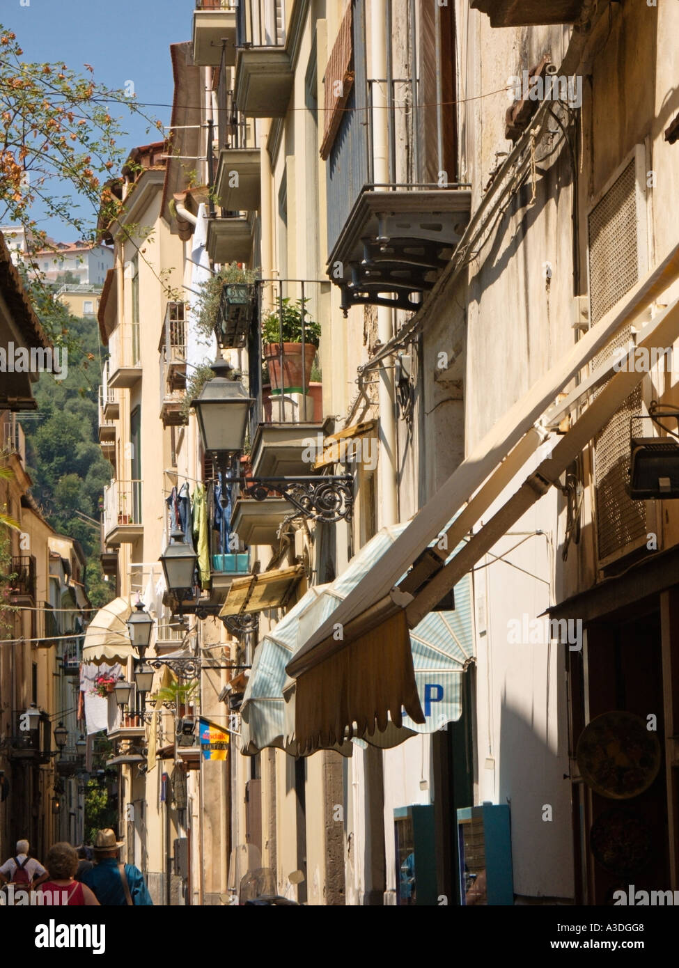 Via San Cesareo, narrow street scene leading off from Piazza Tasso, Via ...