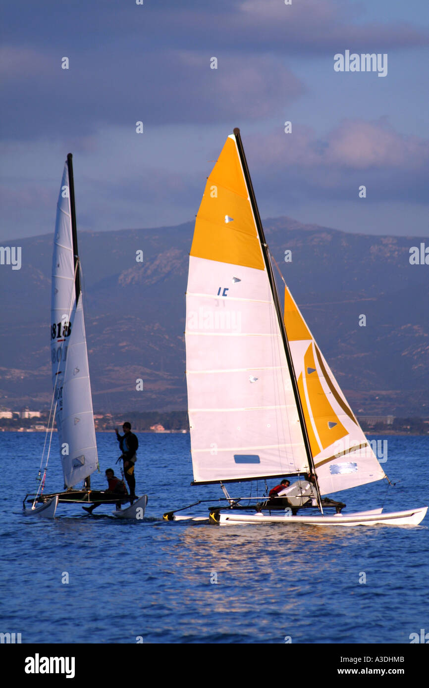 Racing catamarans sailboats Stock Photo - Alamy