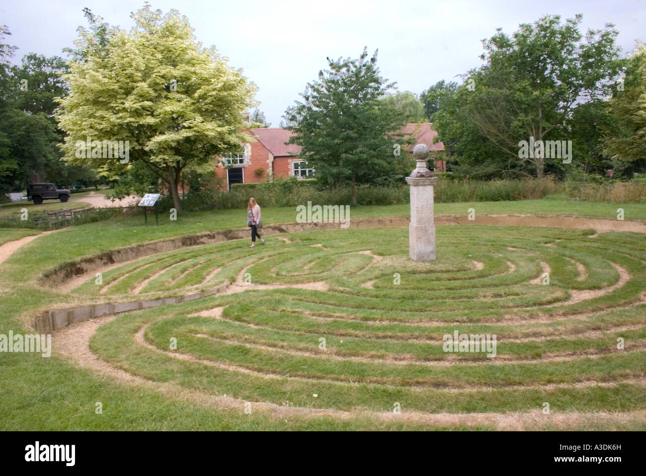 The Turf Maze at Hilton cut by William Sparrow in 1660 Stock Photo - Alamy