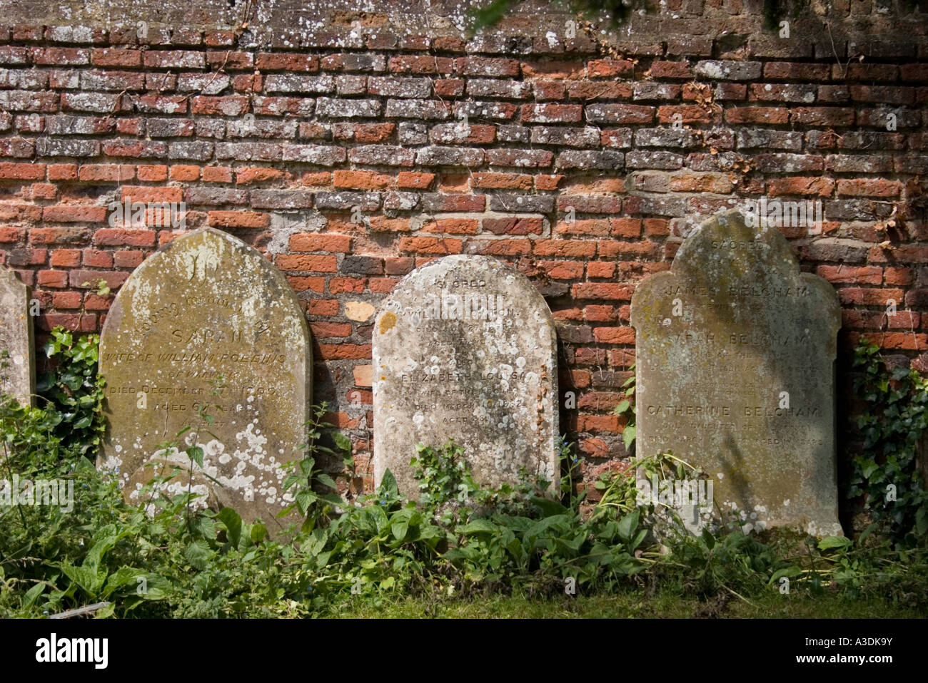 Gravestones against the Church wall of St Mary and St Andrew s church ...