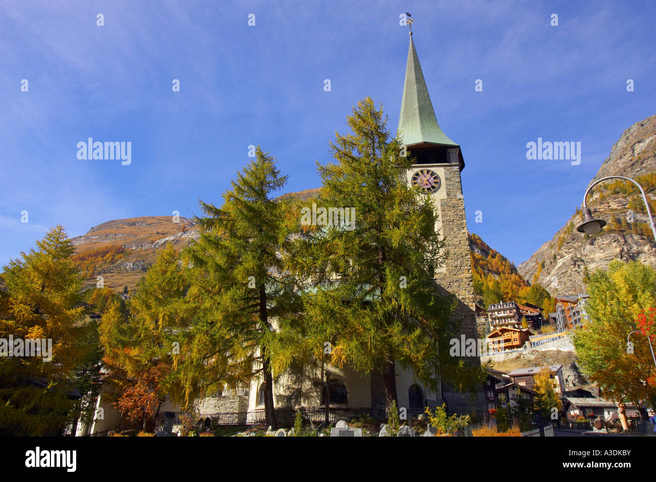 The St. Mauritius Church in Zermatt, Switzerland Stock Photo - Alamy