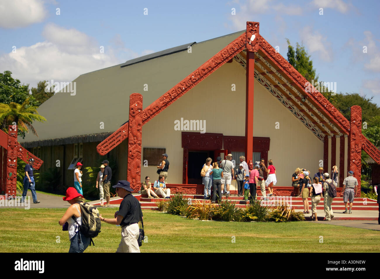 Rotowhio Marae in Te Puia Rotorua New Zealand Stock Photo - Alamy