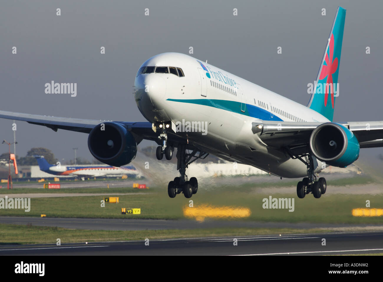 First Choice Boeing 767 departing Stock Photo - Alamy