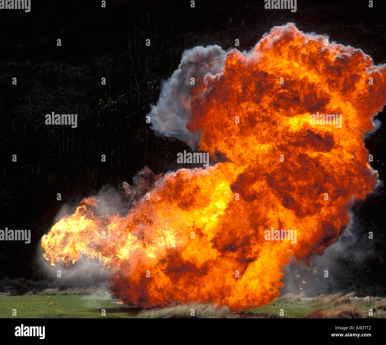 Petrol explosion with big fireball Stock Photo - Alamy