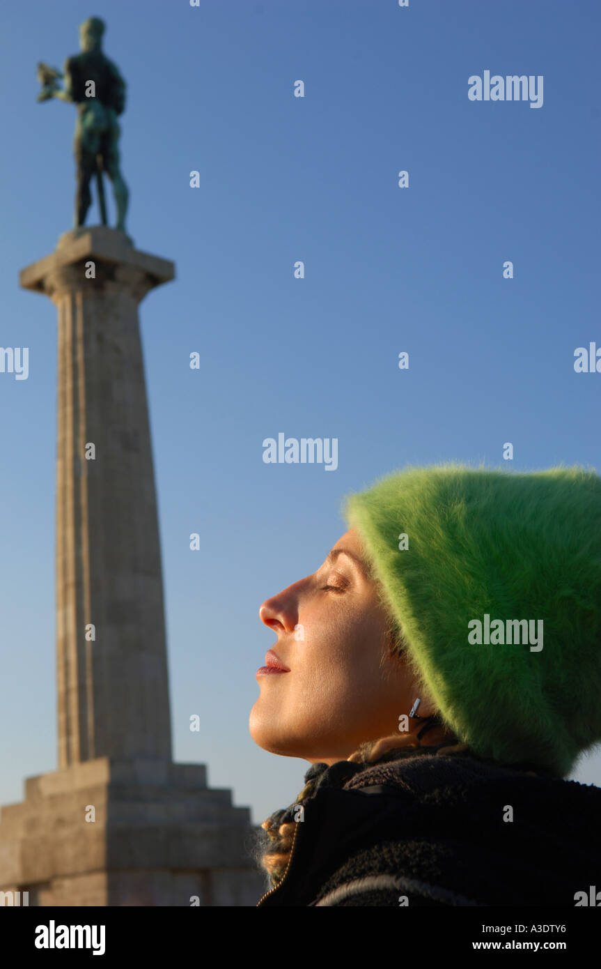 Girl and victor Stock Photo - Alamy