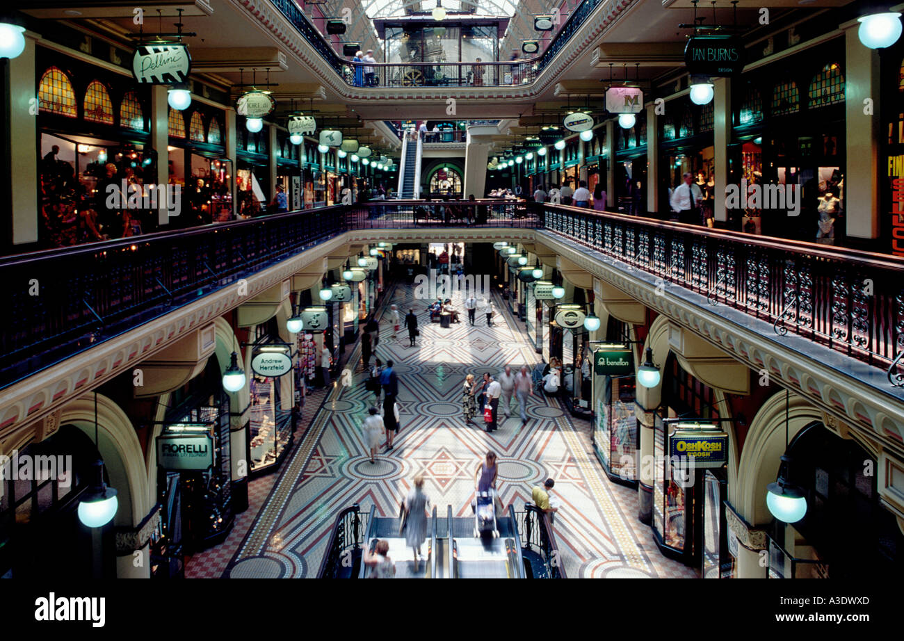 Queen Victoria Building shopping mall interior, Sydney, Australia Stock ...