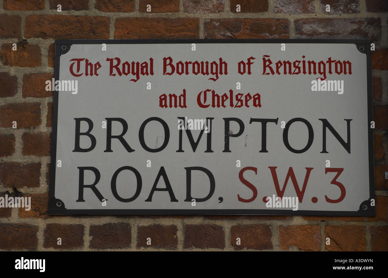 Brompton Road sign London Stock Photo - Alamy