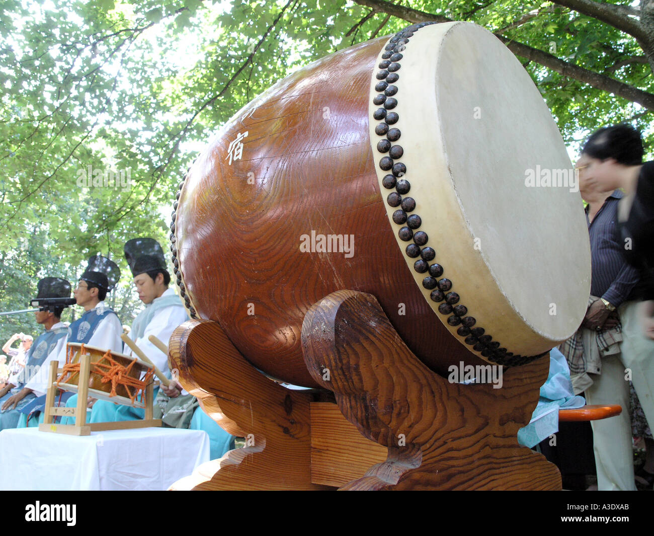 Japanese musicians performing in Japanese Festival Munich Germany Stock ...