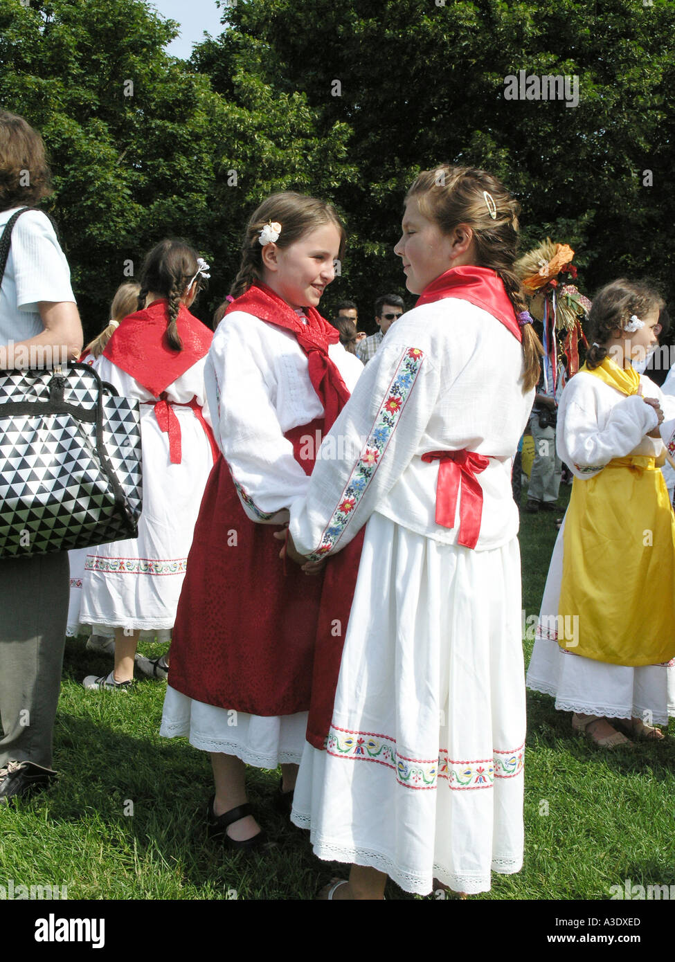 Croatian dancers dancing in park Summer festival Munich Germany Stock ...